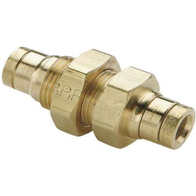 921710-3 DOT Approved Bulkhead Union: Brass, Push-to-Connect x Push-to-Connect, 3/8 in. Tube OD ...
