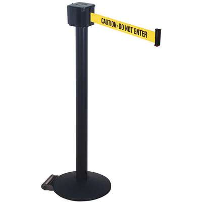 926945-9 Retracta-Belt Barrier Post with Belt: Aluminum, Black, 40 in ...