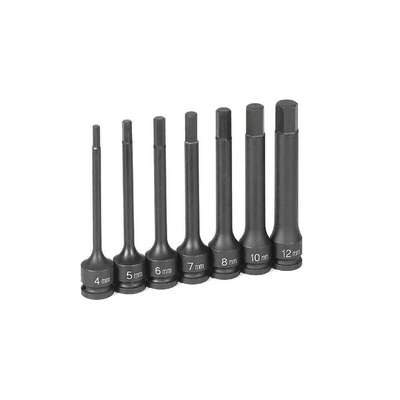 935059-8 Grey Pneumatic Metric Hex Driver Set, 3/8"D, 7pcs. | Imperial ...