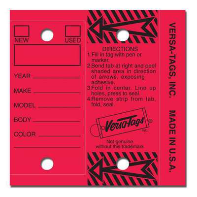 40347 Versa Tags Versa-Tags Key Tags Self Protecting Red | Imperial ...
