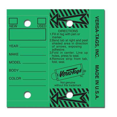 40348 Versa Tags Versa-Tags Key Tags Self Protecting Green | Imperial ...