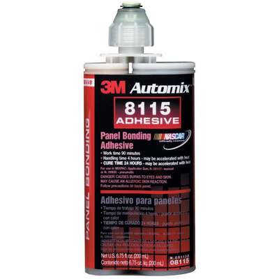 7711 3M Automix Panel Bonding Adhesive, 200 mL Tube, Black, 08115 ...