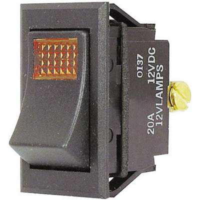 81658 Rocker Switch Amber On-Off, 0.04 to 0.1 in. Mounting Hole ...