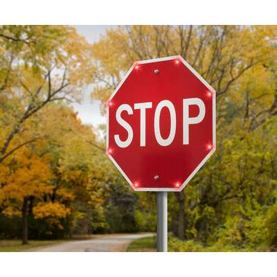 924951 Tapco LED Stop Sign: 30 in x 30 in Nominal Sign Size, Aluminum ...