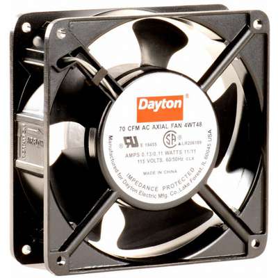 912876-2 Dayton Standard Square Axial Fan, 4-11/16" Height, 4-11/16 ...