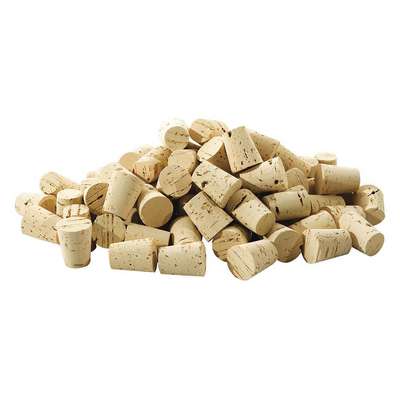 931191 Natural Tapered Cork: 10 Trade Size, 49/64 in Bottom End Dia, 1 ...