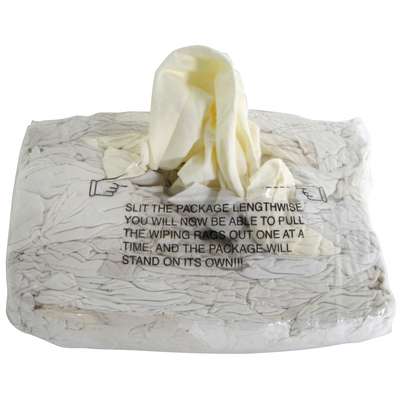 7972 Imperial Multi-Purpose White Recycled Rags, Cotton Knit, 1 Pk of ...