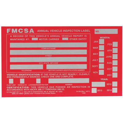 923203 Vehicle Inspection Decal: Carbonless, 1 Plies, 10 PK | Imperial ...