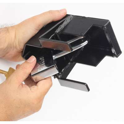 926543-1 Ranger Lock Hardened Steel Elongated Lock Padlock Guard, 4"H x ...