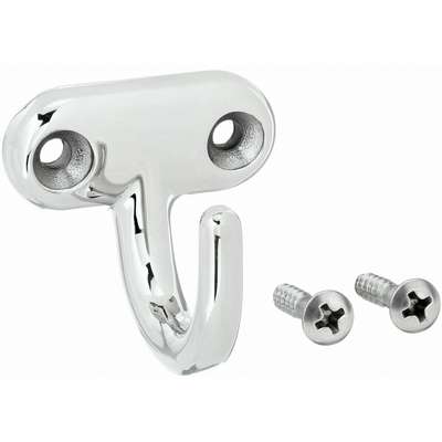 924103-5 Double Hook: 1 Hooks, Stainless Steel, Chrome, 44 lb Working ...