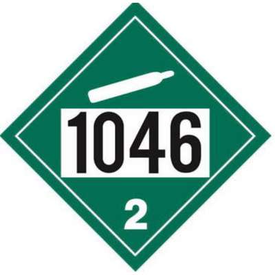 38527 Jj Keller 1046 Placard - Division 2.2 Non-Flammable Gas ...