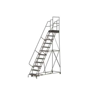 911318-3 Tri-Arc 12-Step Rolling Ladder, Perforated Step Tread, 156 ...
