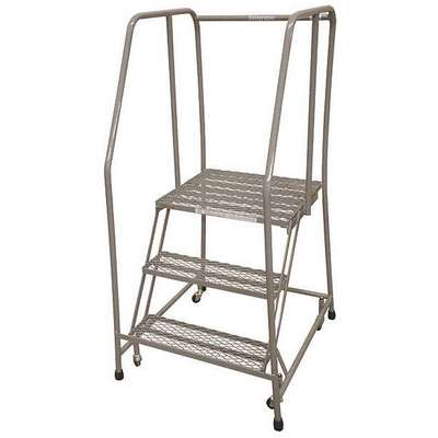 925514-5 Cotterman 3-Step Rolling Ladder, Expanded Metal Step Tread, 60 ...
