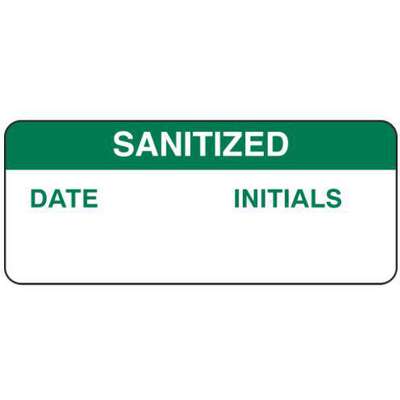 83566 Sanitized Label, Polyester, Height: 1/16", Width: 1-1/2 ...