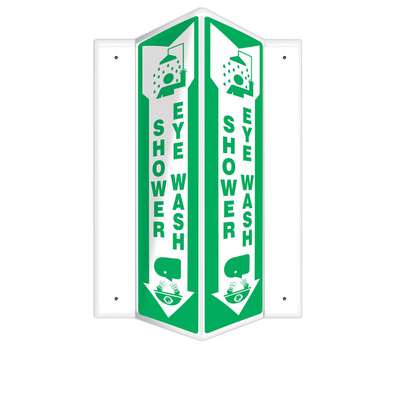 82702 Sign-Shower/Eye Wash W/Graphic & Arrow 3D Sign | Imperial Supplies