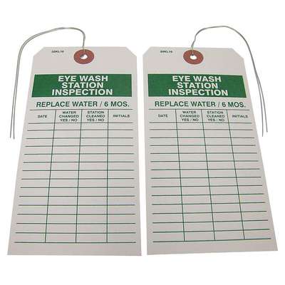 82889 Eye Wash Station Inspection, Paper, Height: 5-3/4, Width: 2-7/8 ...