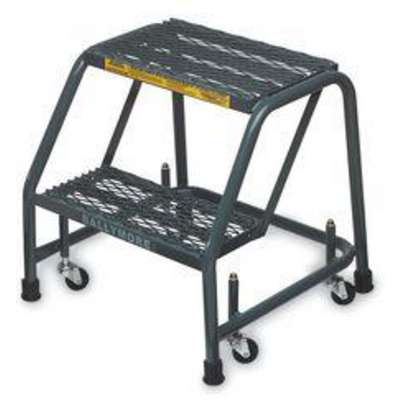 911673-2 2-Step Rolling Ladder, Perforated Step Tread, 19" Overall ...