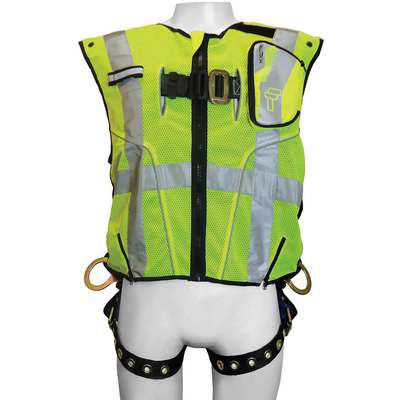 917409-6 Falltech High-Vis Vest Full Body Harness with 425 lb. Weight ...