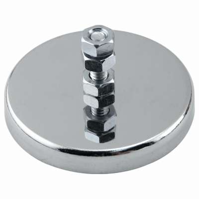 929580-4 Round Base Post Magnet: 1 Hooks, Neodymium, Polished, 65 lb ...