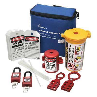 929461-3 Ability One Lockout/Tagout Kit, Filled, Electrical Lockout ...