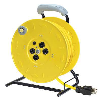 929266-6 LumaPro 100 ft. Extension Cord Reel; 120 VAC, Yellow Reel ...