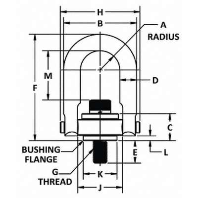 931204-2 Adb Hoist Rings Bolt-On Hoist Ring, M8 x 1.25 Thread Size, 880 ...