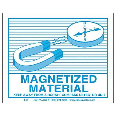 941171-1 Labelmaster Magnetized Materials Air Label: Paper, Magnetized ...