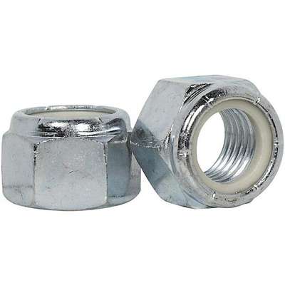 42114 Nylon Insert Lock Nut, 1/2"-13, Grade 5 Carbon Steel, Zinc Plated ...