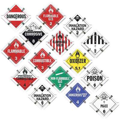 925327-8 Jj Keller DOT Container Placard: Various DOT Classes, 13 in ...