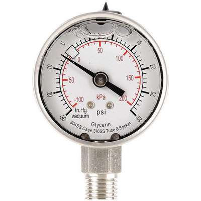 88890 2" General Purpose Compound Gauge, -30 to 0 to 30 in Hg/psi | Imperial Supplies