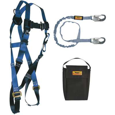 912664 Condor Blue, Universal Size Fall Protection Kit, 310 lb. Weight ...