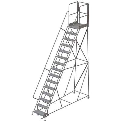919222-8 Tri-Arc 15-Step Rolling Ladder, Perforated Step Tread, 192 ...