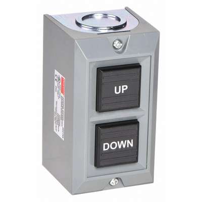 931324-9 Dayton Push Button Control Station, 2NO, Up/Down, Push Button/Push Button, Number of ...
