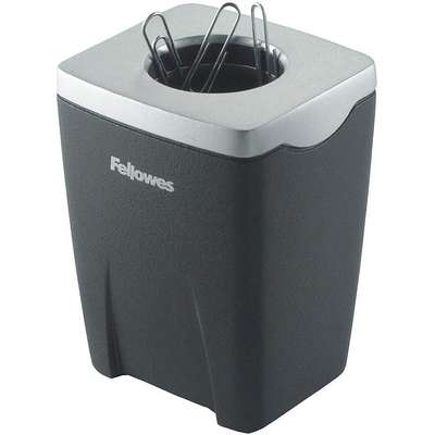917801 Fellowes Paper Clip Holder: 1 Compartments, Black/Silver, HPS, 3 ...
