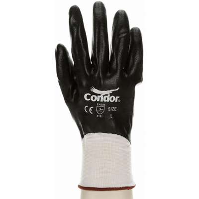 918339-3 Condor Coated Glove: 13 Gauge, Nitrile, Smooth, Glove Size L ...