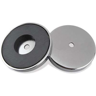 915591-5 Encased Round Base Magnet: Ceramic, 95 lb Max. Pull, 0.44 in ...