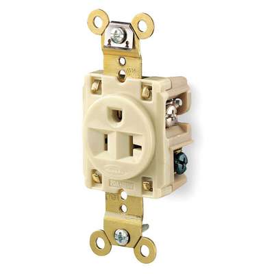941099-5 Receptacle: Single, 5-20R, 125V AC, 20 A, 2 Poles, Ivory ...