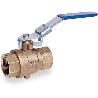 912661-7 Brass FNPT x FNPT Ball Valve, Locking Lever, 1/4" Pipe Size ...