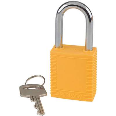 913227-2 Brady Yellow Lockout Padlock, Different Key Type ...