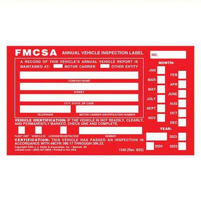 923203 Vehicle Inspection Decal: Carbonless, 1 Plies, 10 PK | Imperial ...