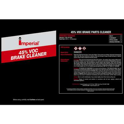 3780 Label Only For Imperial Brake Parts Cleaner 45% | Imperial Supplies