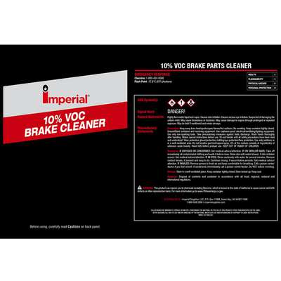 3781 Label Only For Imperial Brake Parts Cleaner 10% | Imperial Supplies
