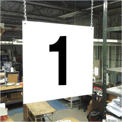 917250-6 Stranco Inc Hanging Aisle Sign, Number 1, PVC Board, Height ...