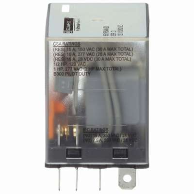 931959-7 Square D General Purpose Relay, 120V AC Coil Volts, 15A @ 277V AC Contact Rating ...