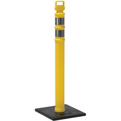 910898-1 Delineator Post: Portable, Yellow, 45 in Overall Ht, Grabber ...
