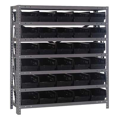 933698-3 Quantum Storage Systems Steel Bin Shelving with 30 Bins, 36" W ...