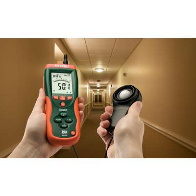 Extech HD450-NIST Light Meter: NIST, Backlit LCD, Photo Diode, USB, 1 m ...