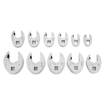 941224-7 Gearwrench Crowfoot Socket Set: Alloy Steel, Chrome, 11 Tools ...