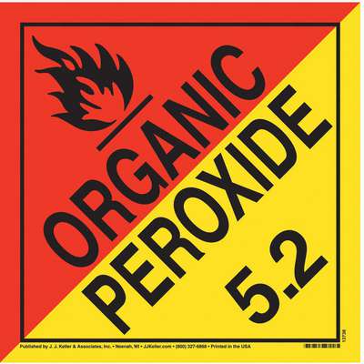 932033-8 Jj Keller DOT Container Placard: Organic Peroxide, 10 3/4 in ...