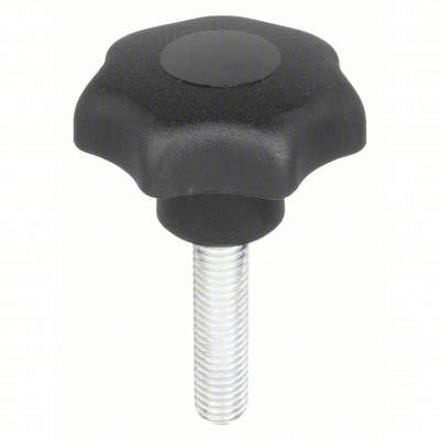 927687-2 Star Grip Knob, Thermoplastic, Matte Black, M8 Thread Size, 0. ...